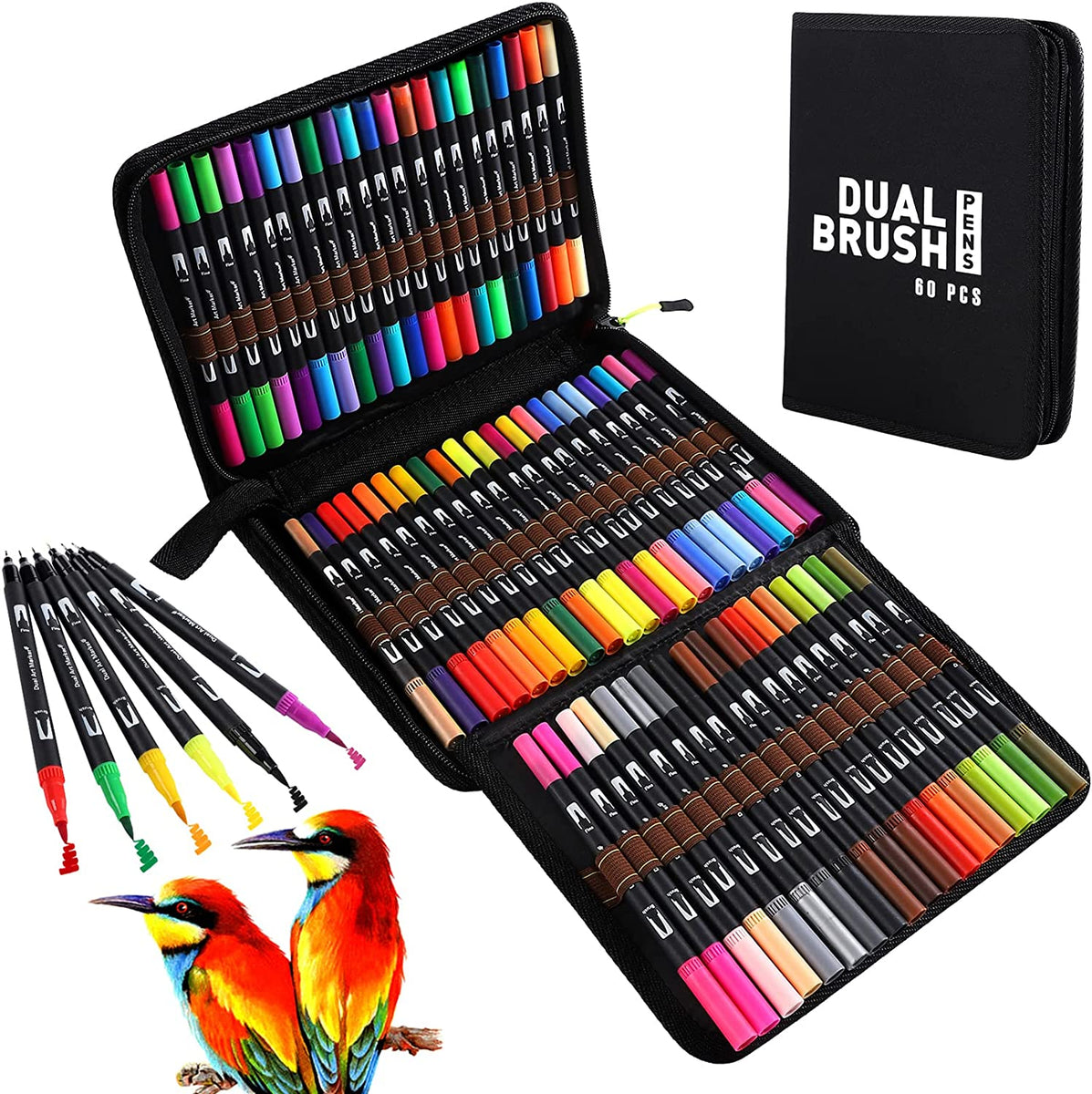 60 Marcadores Doble Punta para Lettering (Incluye estuche) – Happy Lápiz